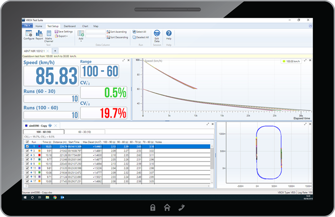 VBOX Automotive - Coastdown